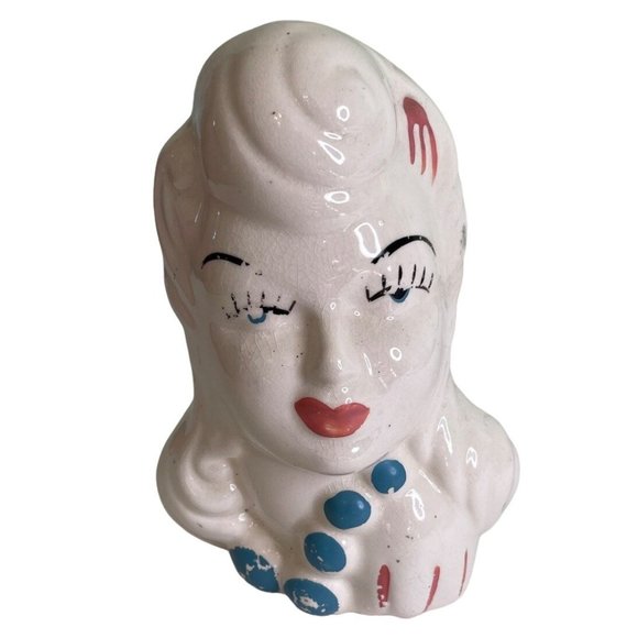 Accents | Lady Head Vase Glamour Girl 194s Style Rock A Billy Vintage ...